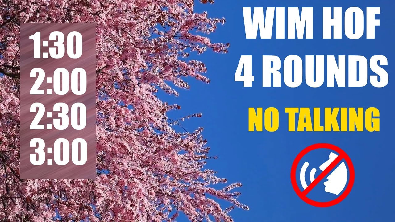4 Wim Hof Rounds For Beginners No Talking - Guided Breathing Session ...